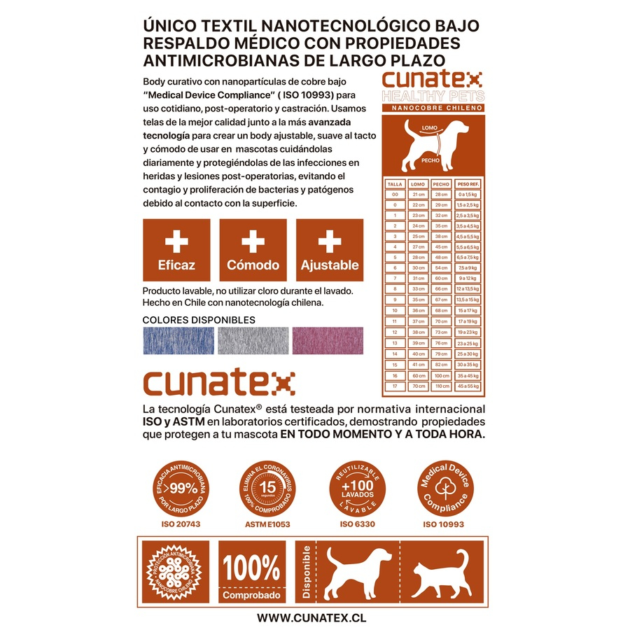 Body nano cobre completo y castración para perros