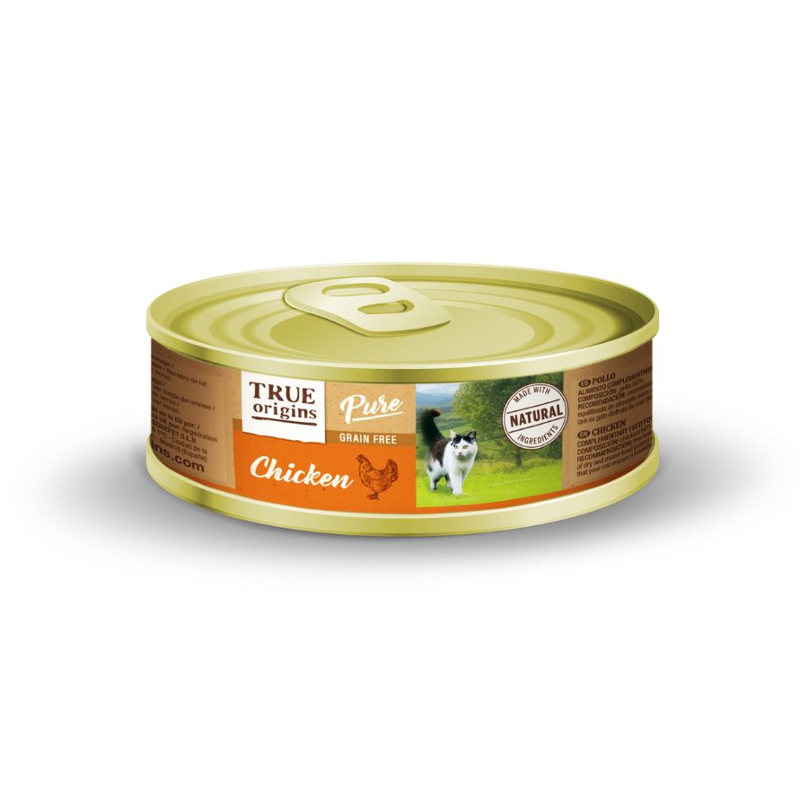 True Origins Pure Cat adulto pollo alimento húmedo para gatos 85 GR